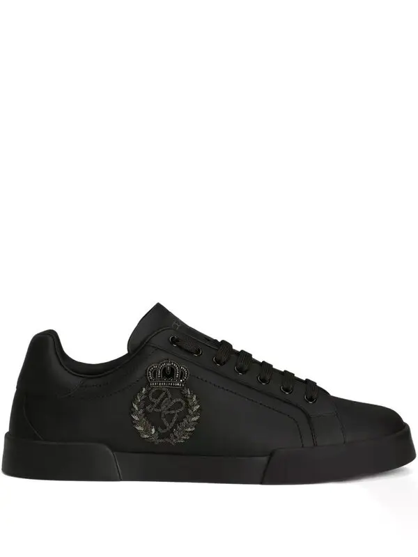 Dolce & Gabbana Portofino Light-strobel Calfskin Sneakers - Black