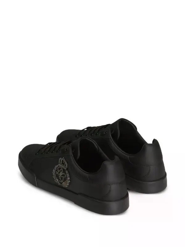 Dolce & Gabbana Portofino Light-strobel Calfskin Sneakers - Black
