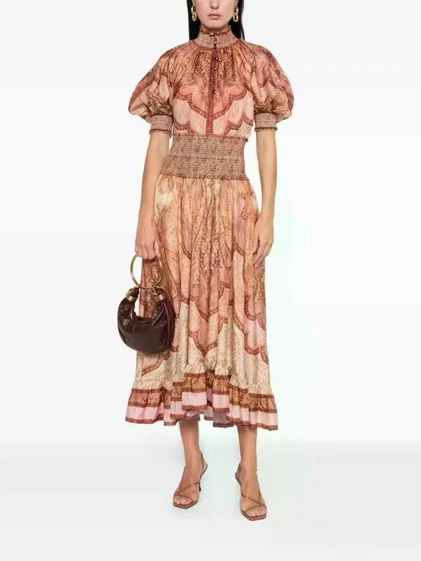 Zimmermann Wanderlust Paisley-print Midi Skirt - Brown