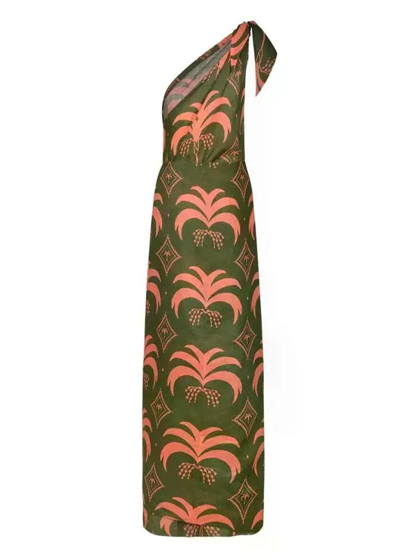 Johanna Ortiz Seaweed One-shoulder Dress - Green