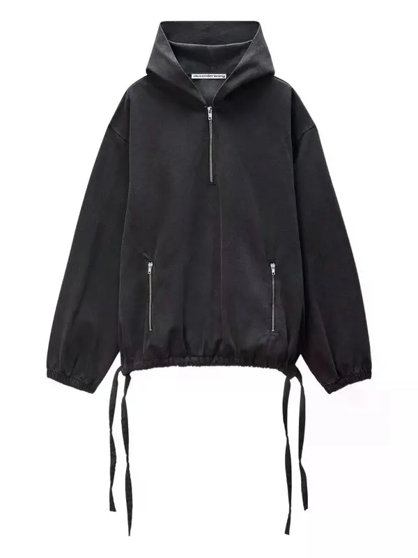 Alexander Wang Half-zip Hoodie With Drawstring Waist