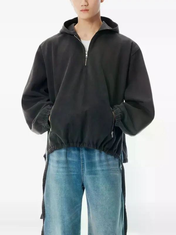 Alexander Wang Half-zip Hoodie With Drawstring Waist