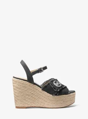 Michael Kors Hannah Denim Wedge Sandal - Black