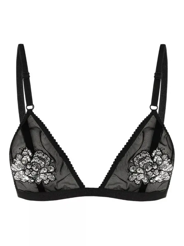 Dolce & Gabbana Tulle Lace Bra - Black