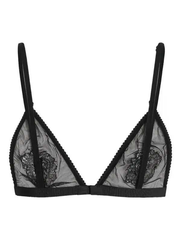 Dolce & Gabbana Tulle Lace Bra - Black