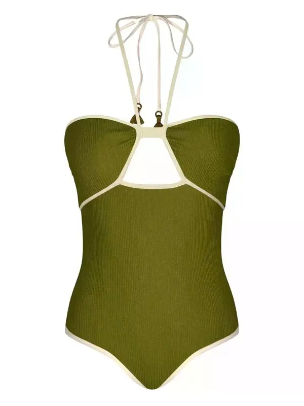 Johanna Ortiz Sea Salt Cut-out Swimsuit - Green