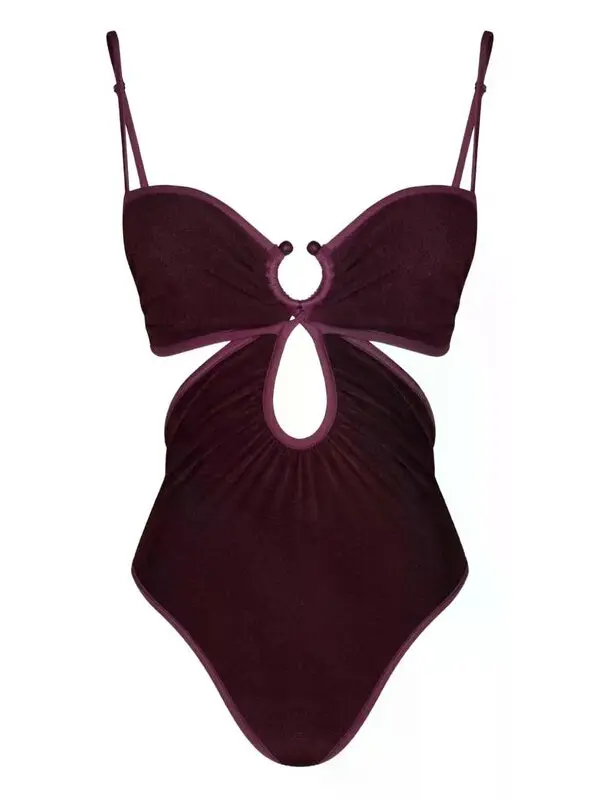 Johanna Ortiz Cut-out One-piece Swimsuit - Red