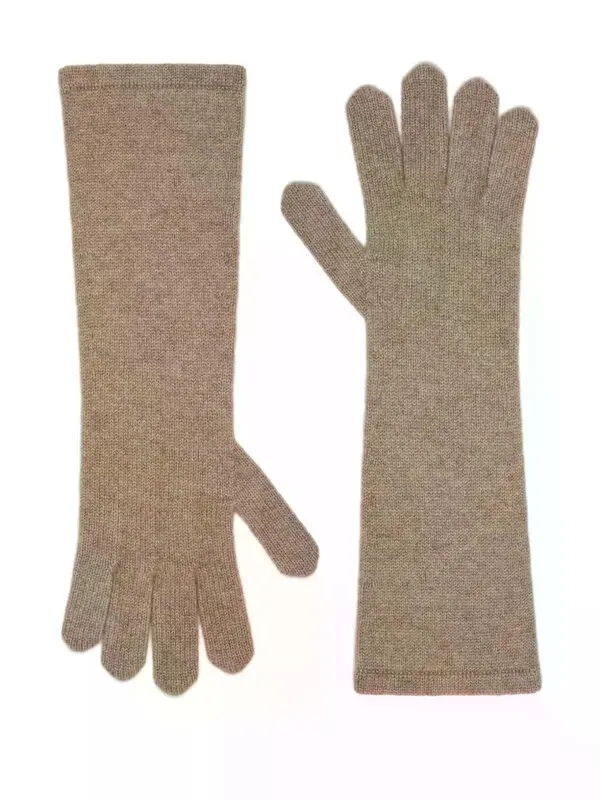 Max Mara Ribbed Knit Gloves - Neutrals