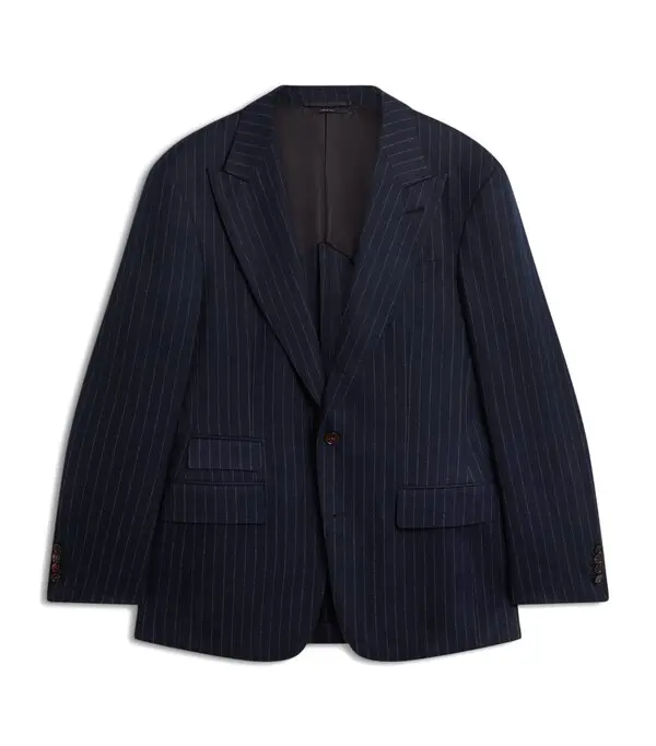 Dunhill Merino Wool Chalkstripe Bourdon Blazer