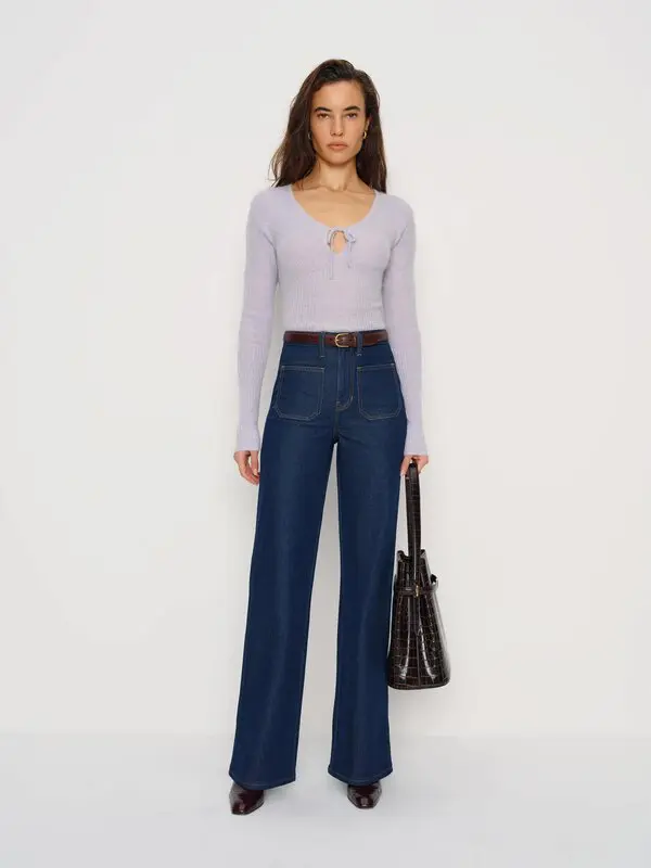 REFORMATION Aimee Fine Alpaca Sweater - Purple