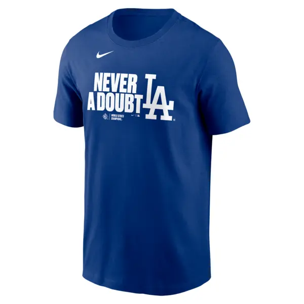 Nike Los Angeles Dodgers 2025 World Series Champions Batting Clean Up Lockup Logo Mlb T-shirt - Blue