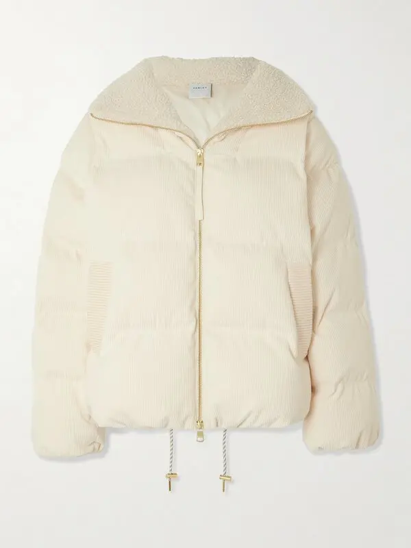 Varley Brackley Fleece-trimmed Corduroy Jacket - Neutrals