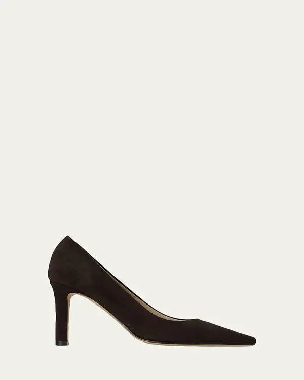 THE ROW 80mm Carla Suede Pumps - Lacquer Brown
