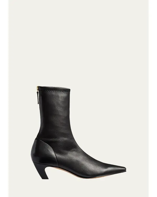 Khaite Arizona Leather Ankle Boots - Black