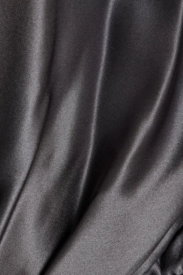 wearing leather dress Layton Ruched Leather Camel Dress – Thomas and Rye