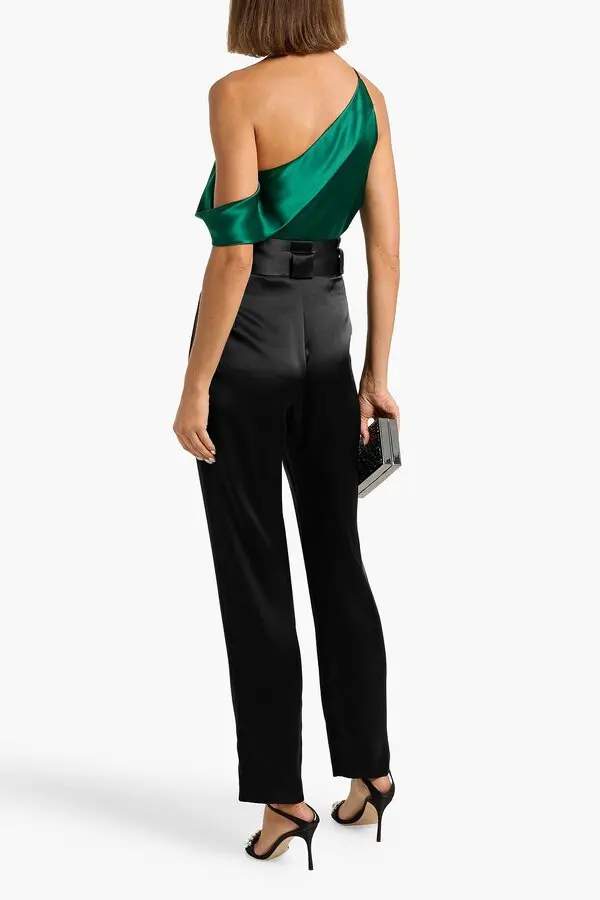 Michelle Mason Duchesse Silk-satin Tapered Pants