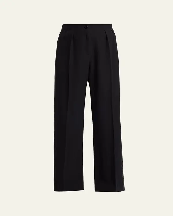 THE ROW Felicita Double Pleated Wide-leg Tuxedo Pants