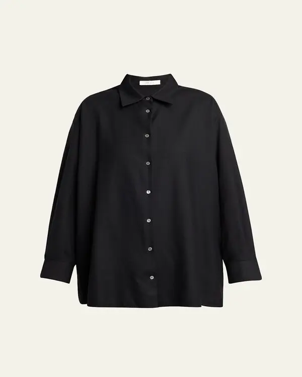 THE ROW Luka Wool Twill Button-down Shirt