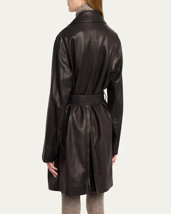 THE ROW Siempra Leather Wrap Trench Coat