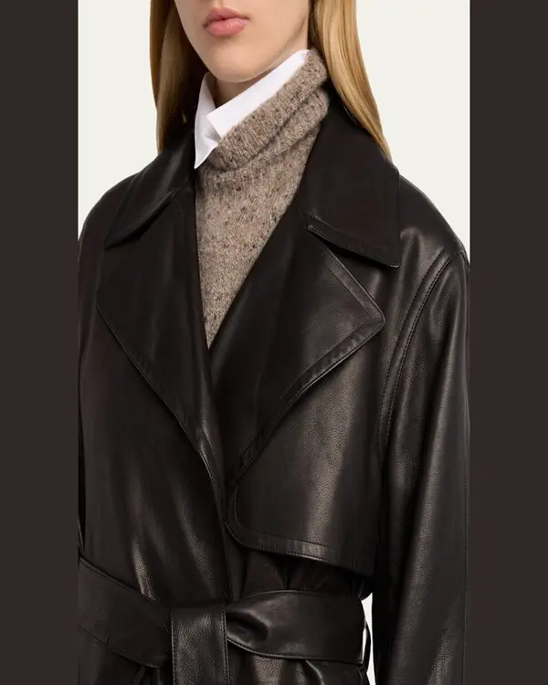 THE ROW Siempra Leather Wrap Trench Coat