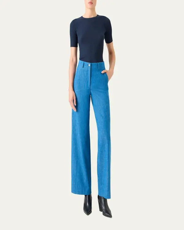 Akris Cotton Silk Short-sleeve Sweater