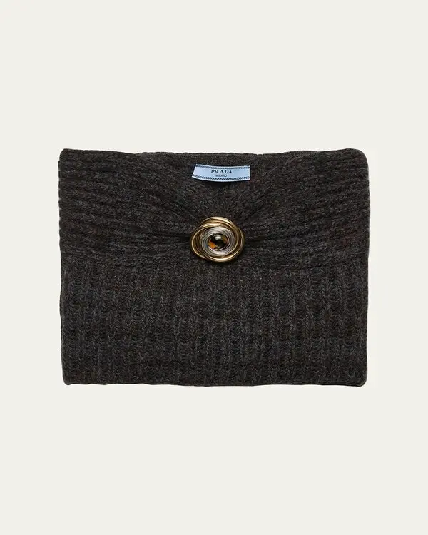Prada Cashmere And Wool Bandeau Top With Brooch