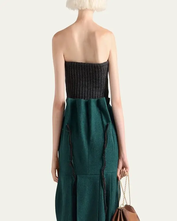 Prada Cashmere And Wool Bandeau Top With Brooch
