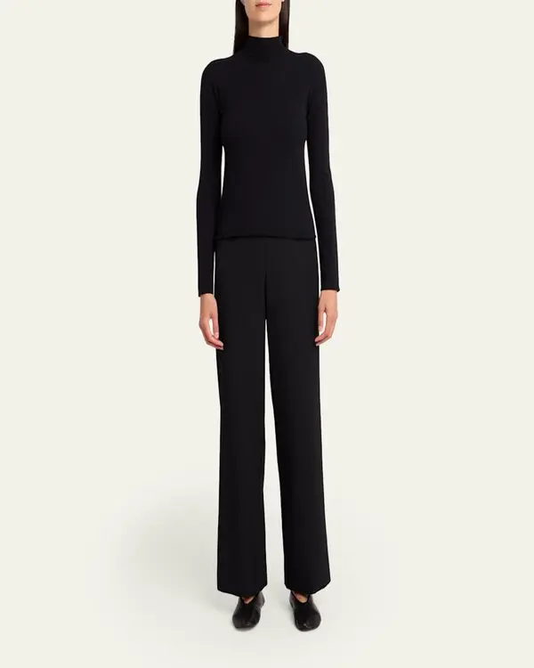 THE ROW Roger Wool-silk Twill Straight-leg Pants