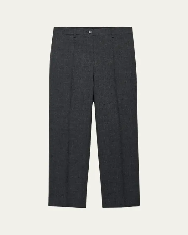 Prada Rush Stitch Wool Pants - Dark Grey