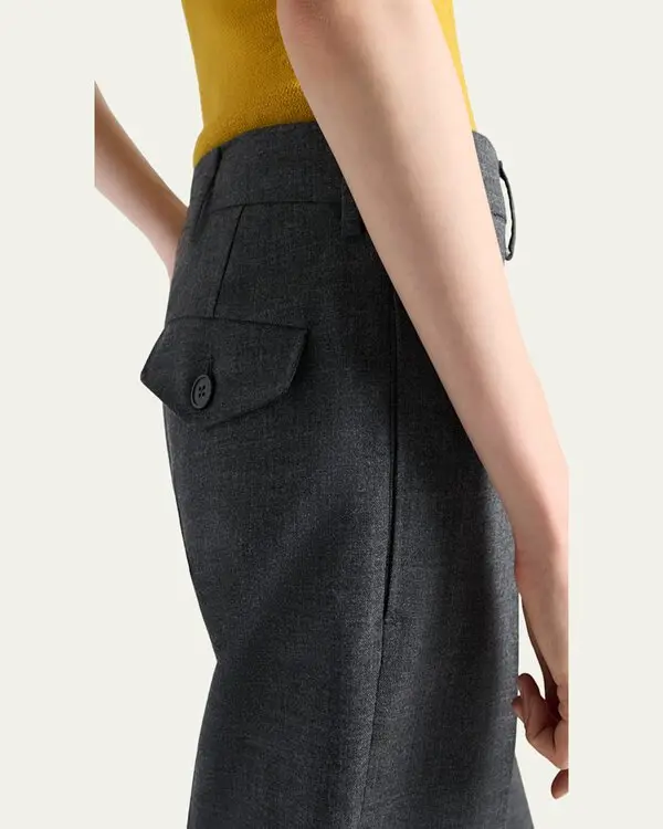 Prada Rush Stitch Wool Pants - Dark Grey