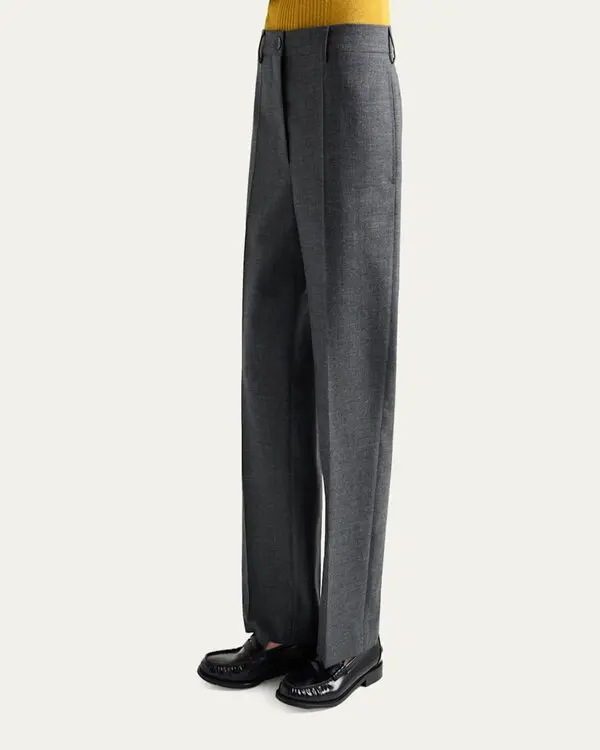 Prada Rush Stitch Wool Pants - Dark Grey