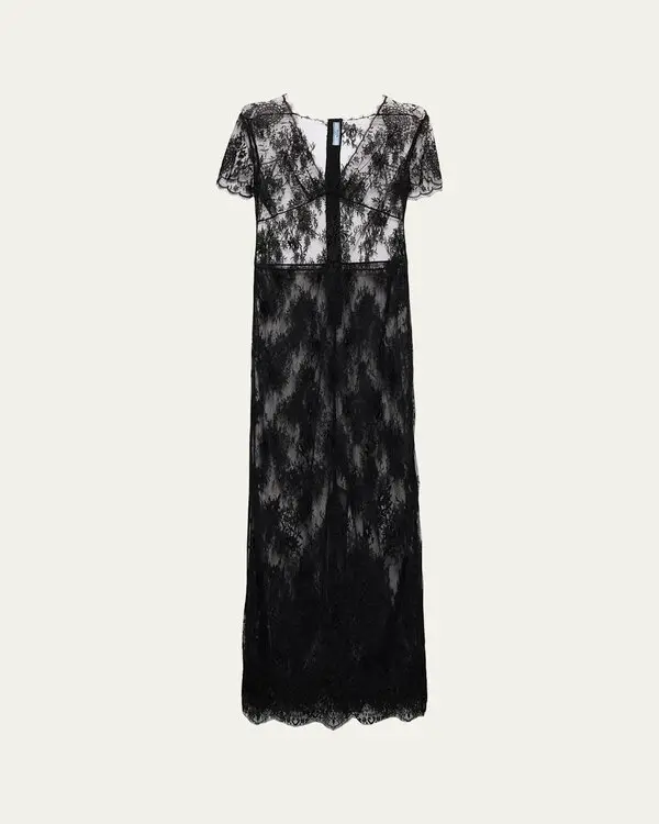 Prada Lace Short-sleeve Dress