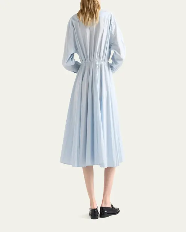 Prada Tie-front Cotton Shirtdress