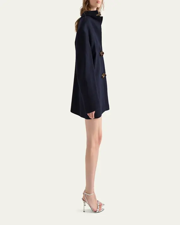 Prada Wool Jewel-button Coat