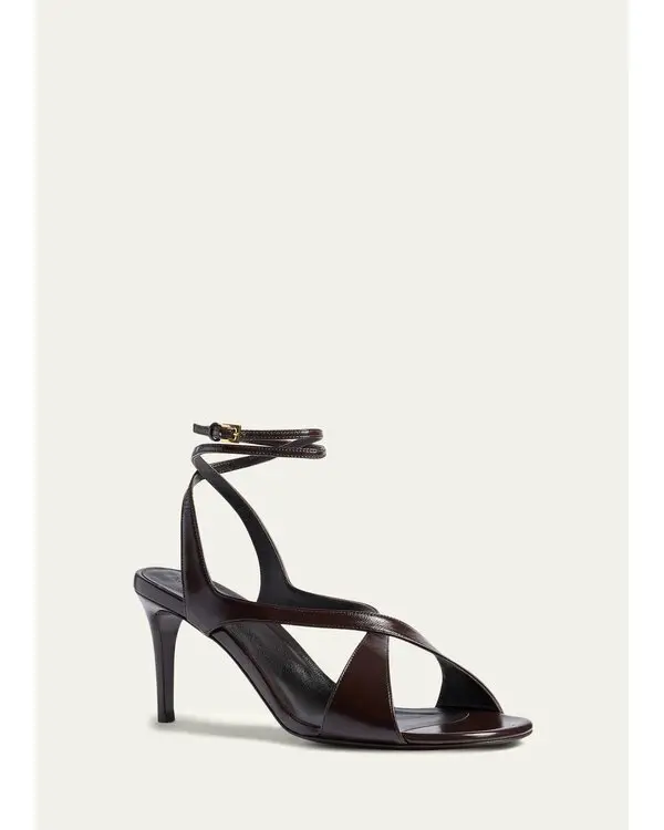 Khaite Liria Leather Crisscross Sandals