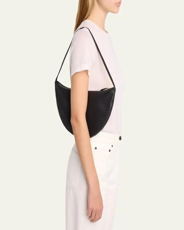 THE ROW Izzy Small Crescent Shoulder Bag - Black