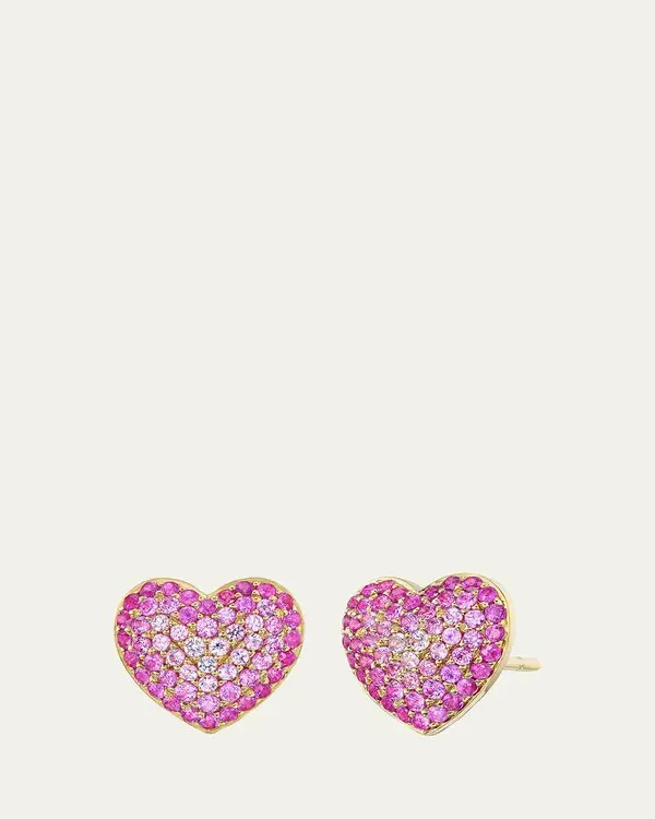 EMILY P. WHEELER Lucy Heart Shaped Stud Earrings - Yellow Gold Multi