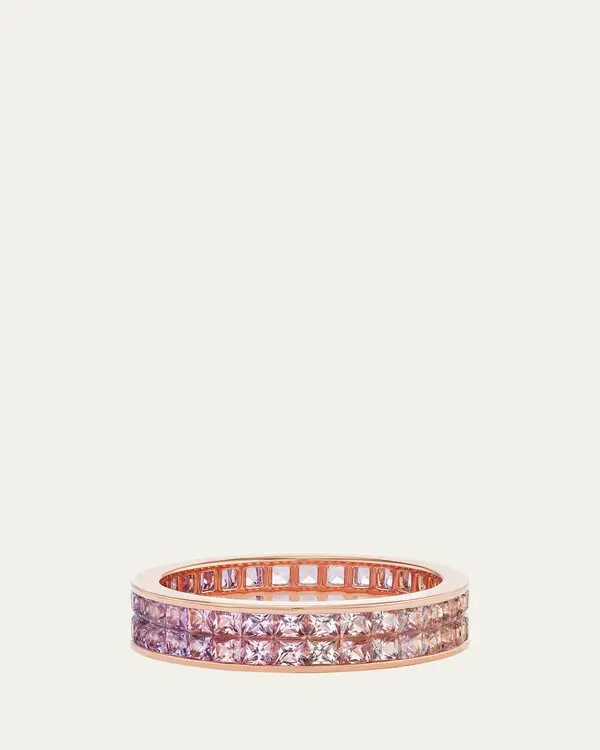 EMILY P. WHEELER Channel Set Eternity Ring - Rose Gold Multi