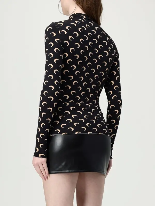 MARINE SERRE Moon Lozenge" Print High Neck Top - Black