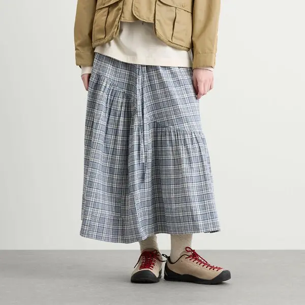 STORY MFG. Hand Orbit Gingham Cotton Skirt