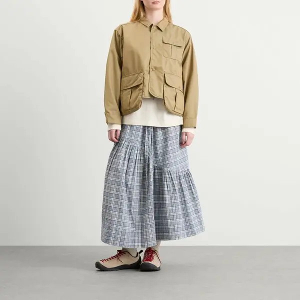 STORY MFG. Hand Orbit Gingham Cotton Skirt