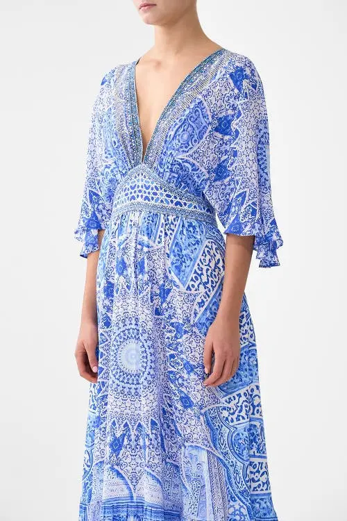 Camilla Bosphorous Waisted Dress With Hem Ruffle - The Bosphorous