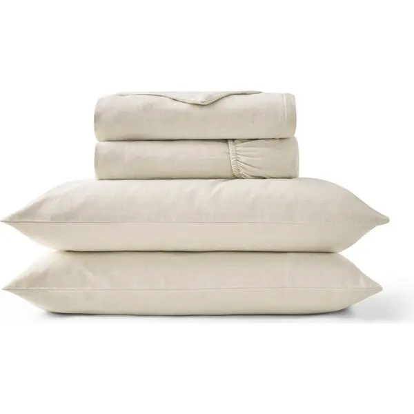 CHRISTY Flannel Marl Brushed Cotton Sheet Set Bundles - Oat