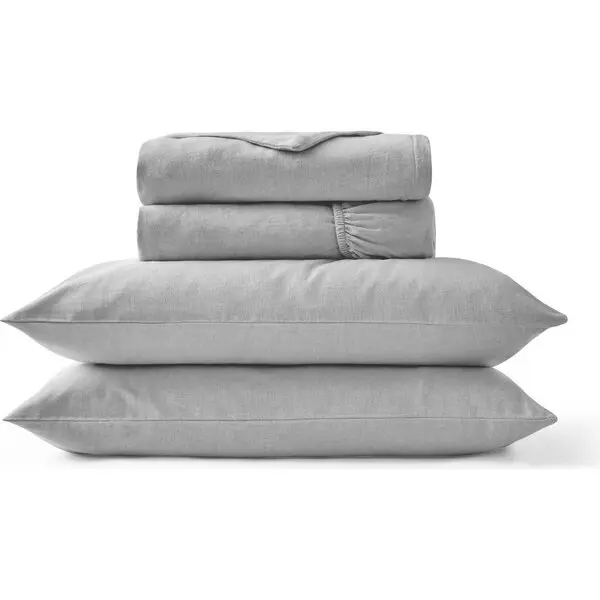 CHRISTY Flannel Marl Brushed Cotton Sheet Set Bundles - Silver