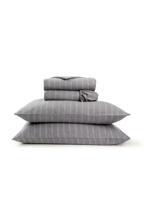 CHRISTY Flannel Stripe Brushed Cotton Sheet Set Bundles - Silver