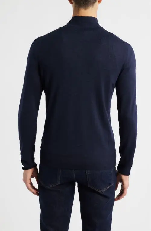 Canali Quarter Zip Wool Blend Sweater