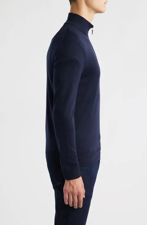 Canali Quarter Zip Wool Blend Sweater