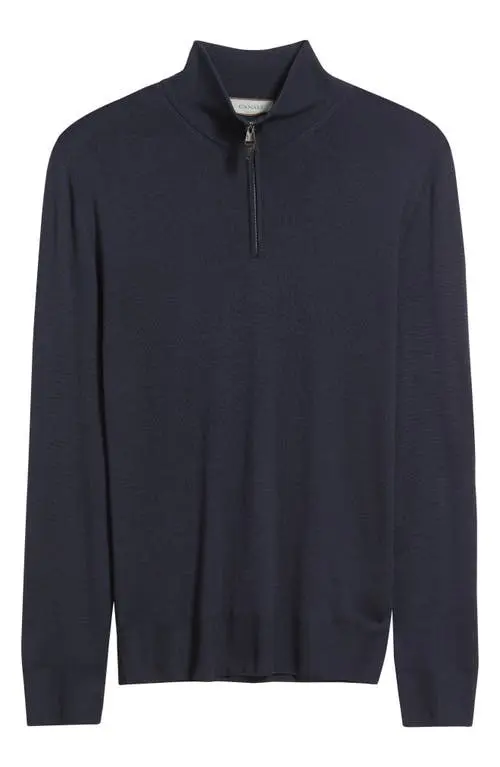 Canali Quarter Zip Wool Blend Sweater