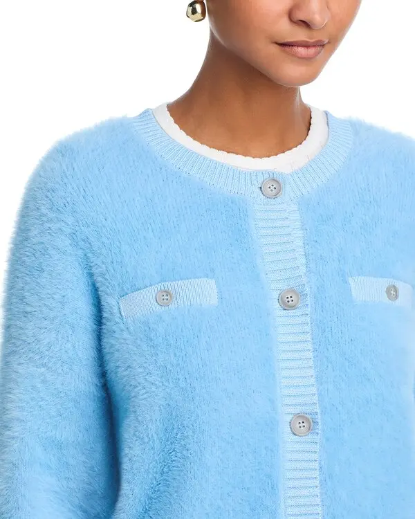 Aqua Brushed Four Pocket Cardigan - Sky Blue