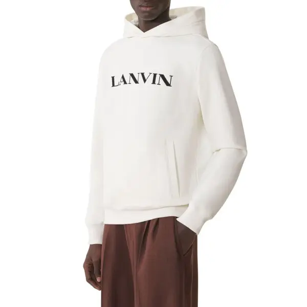 LANVIN Embroidered Logo Cotton Hoodie